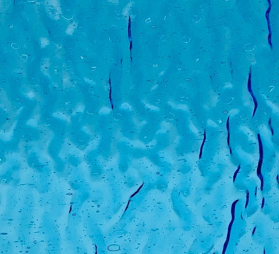 PW 158R, Light Turquoise Blue Ripple | Cracked Glass Design